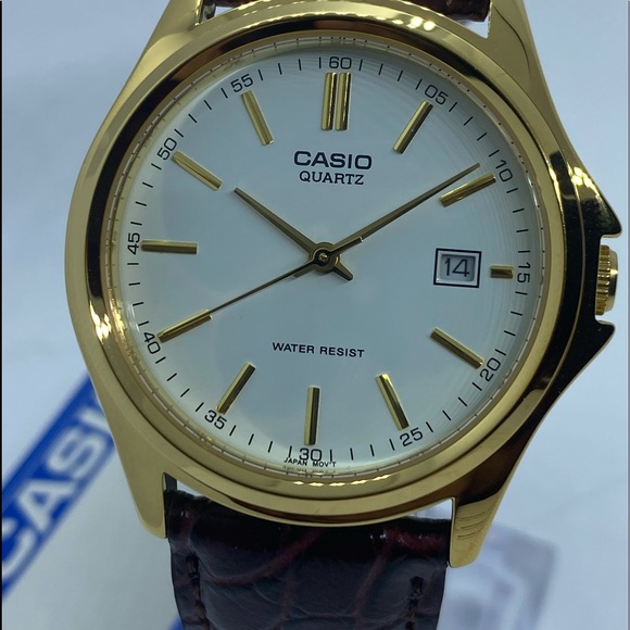 Accessories | Casio Leather Watch Men 37mm Diameter Brand New | Poshmark